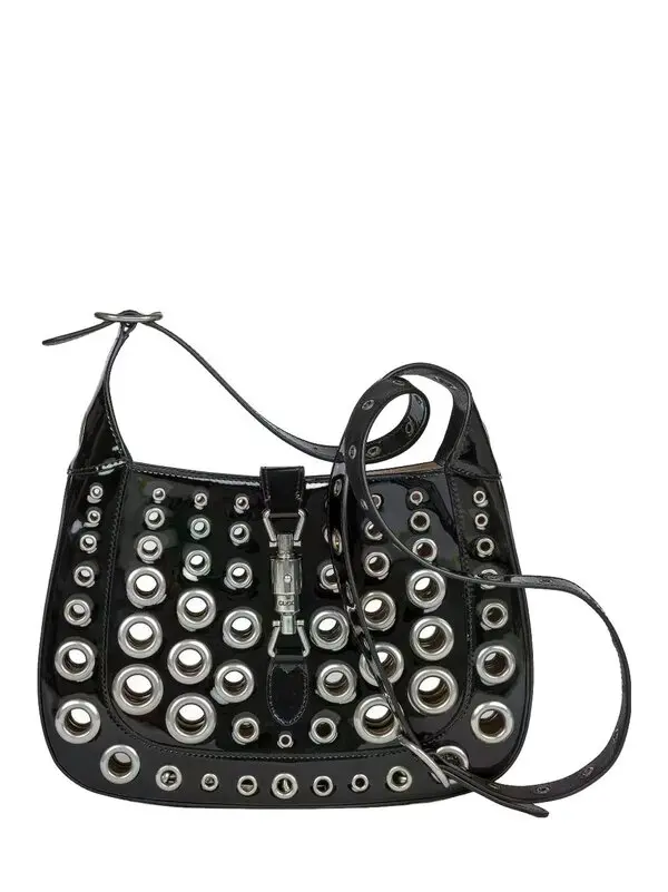 Gucci 1961 Jackie Eyelet Shoulder Bag - Black