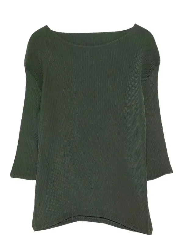 Issey Miyake Plissé-effect Top - Green