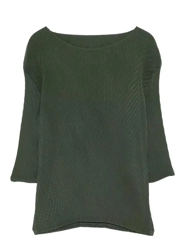 Issey Miyake Plissé-effect Top - Green