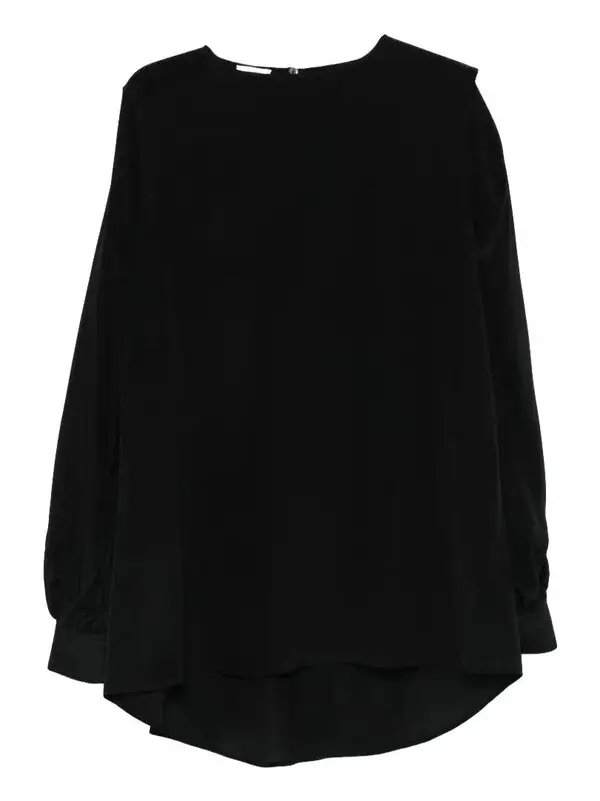 DI.LA3 PARI' Cut-out Long-sleeve Blouse - Black