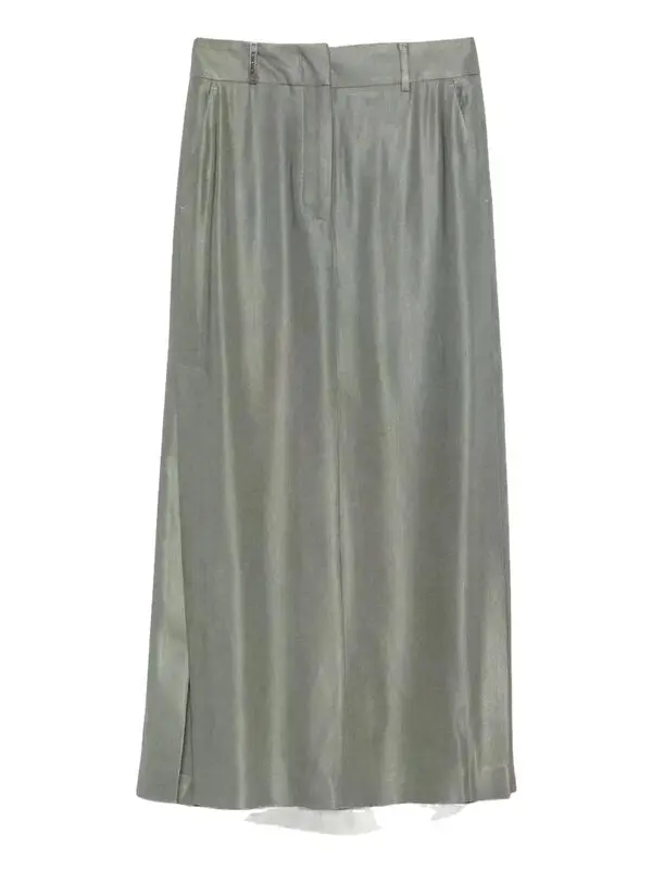 Peserico Side-slit Midi Skirt - Green