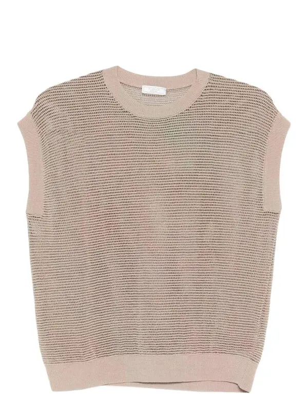 Peserico Open-knit Sleeveless Top - Neutrals