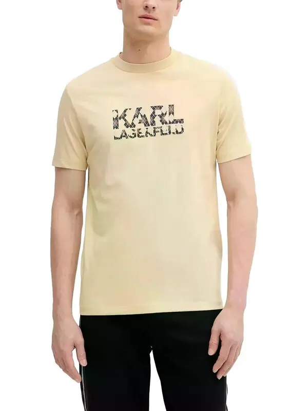 Karl Lagerfeld Logo-detail Cotton T-shirt - Neutrals