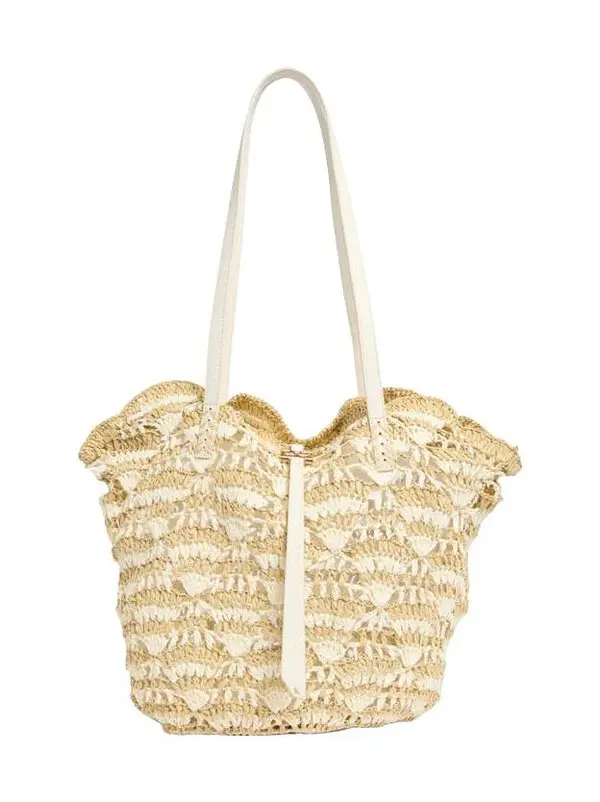 Sam Edelman Laylah Raffia Tote - Ivory