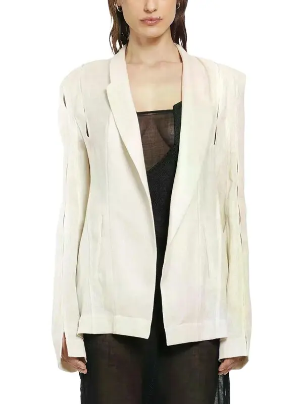 YEHUAFAN Open-front Long-sleeve Blazer - Neutrals
