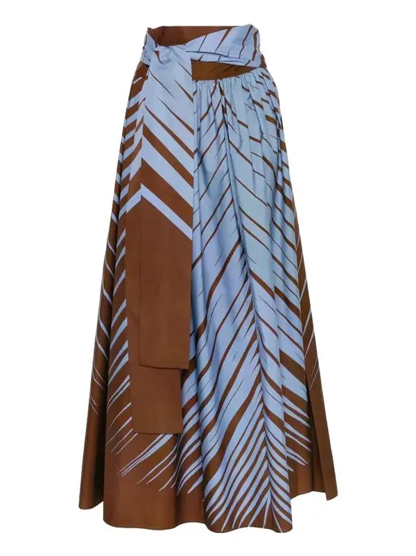 CO.GO Abstract-print Maxi Skirt - Blue
