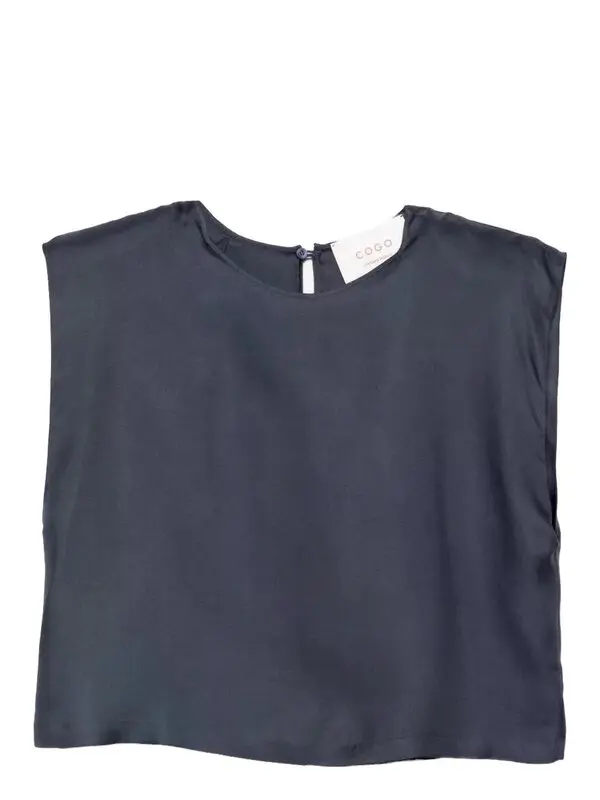 CO.GO Padded-shoulder Blouse - Blue