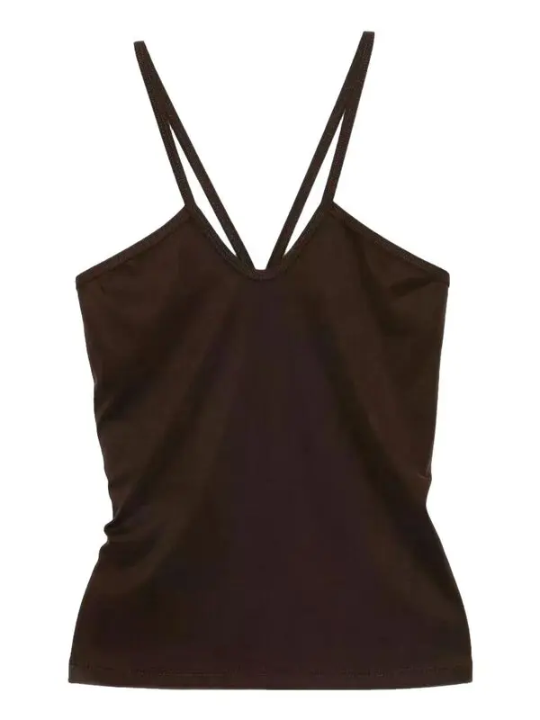 Imperial V-neck Spaghetti-strap Top - Brown