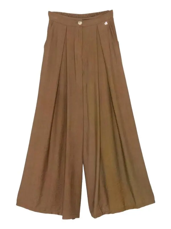 Dixie Pleated Wide-leg Trousers - Brown