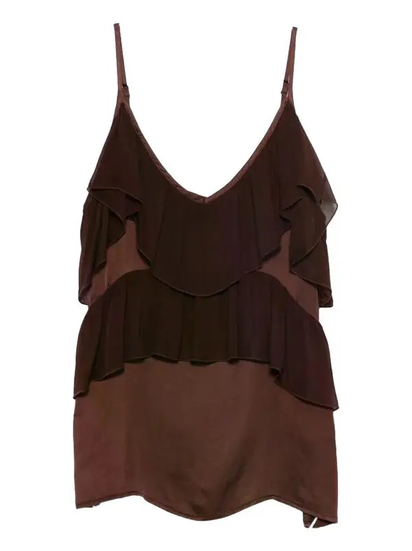 Dixie Ruffled Blouse - Brown