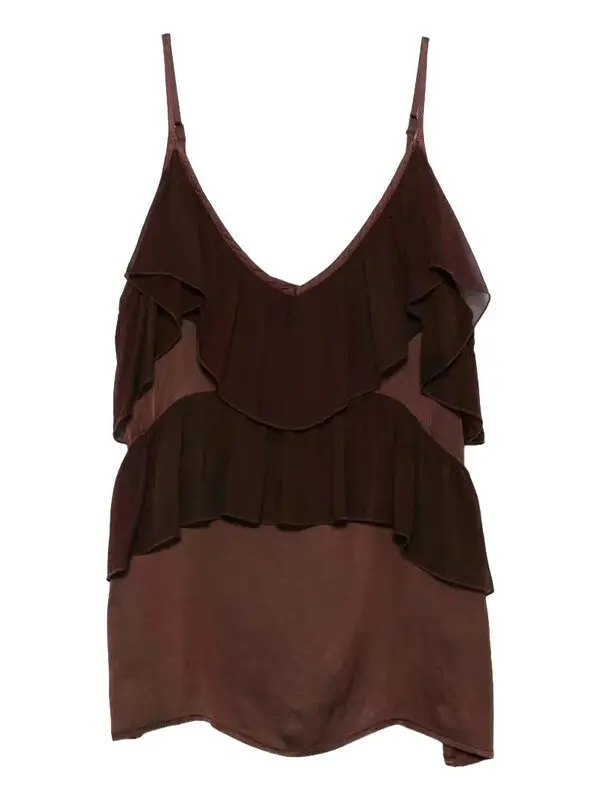 Dixie Ruffled Blouse - Brown