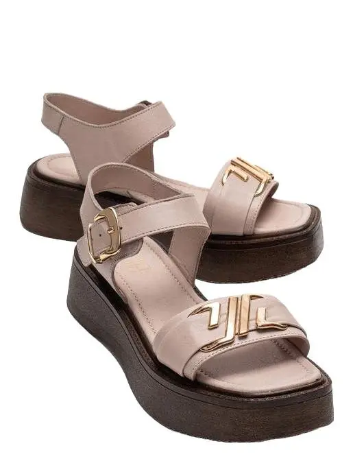 FOREVER & ALWAYS SHOES Leather Platform Sandals - Off-white