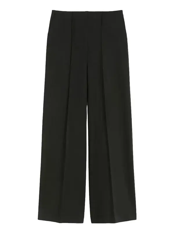 Max Mara Pleated Palazzo Pants - Black