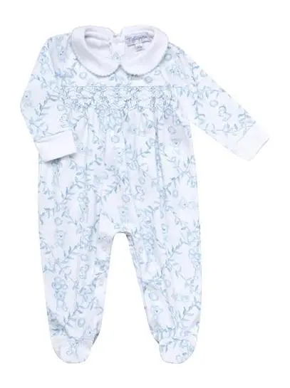 NELLAPIMA Bears Trellace Smocked Footie - Blue