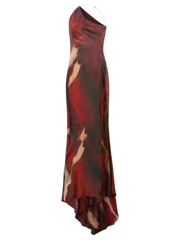 Roberto Cavalli One-shoulder Gown - Red
