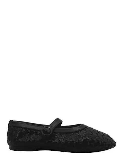 AMIE RAFA Rena Woven Mary Janes - Black