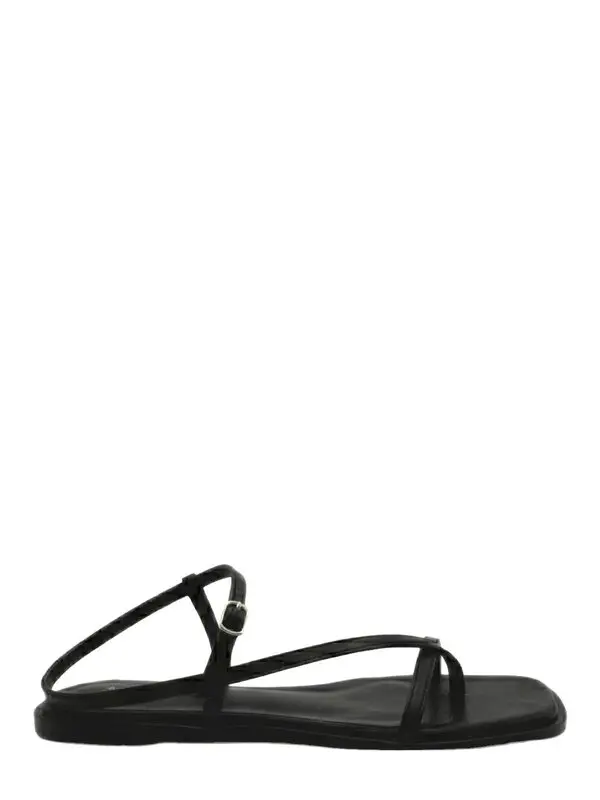 AMIE RAFA Asymmetric T-strap Sandal - Black
