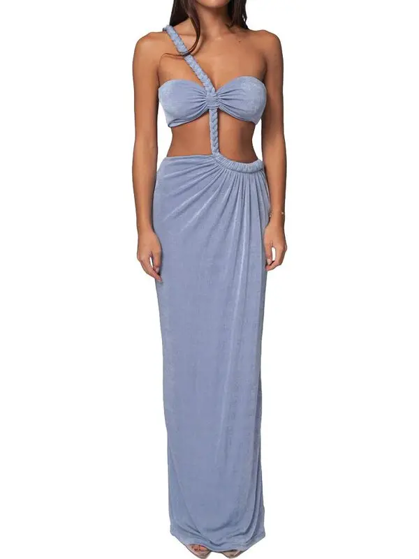 JLUXLABEL One Shoulder Maxi Dress - Blue