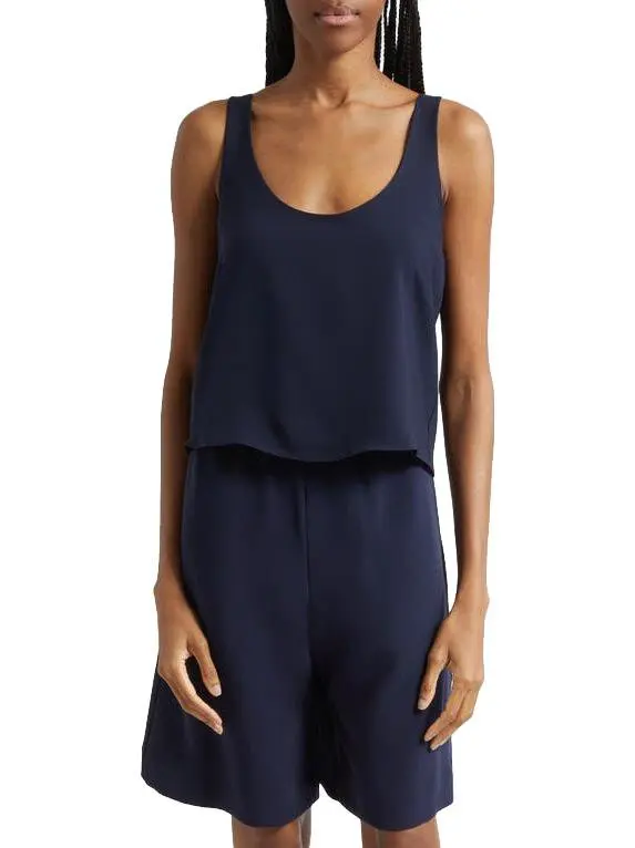 LESET Ari Scoop Crop Tank - Midnight