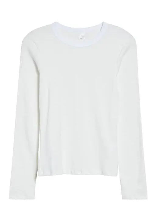 LESET Nando Knit Long Sleeve Top - White