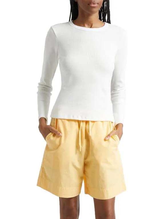 LESET Nando Knit Long Sleeve Top - White