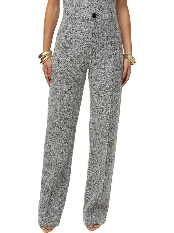 JLUXLABEL Stay Sharp Tweed Trousers - Light Grey