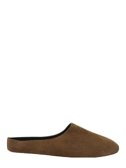 AMIE RAFA Blade Suede Mules - Taupe