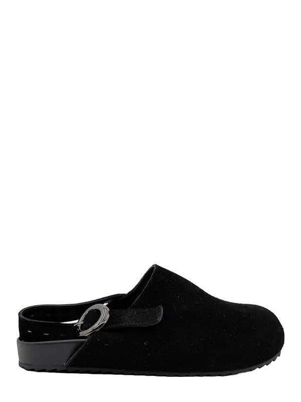 AMIE RAFA Toni Suede Clogs - Black