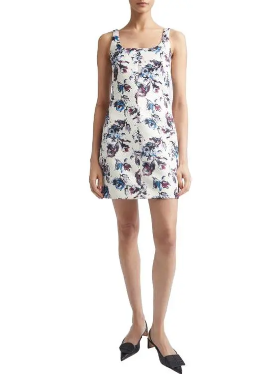 EMILIA WICKSTEAD Tillie Floral Sateen Minidress - Floral Purple/blue On Ivory