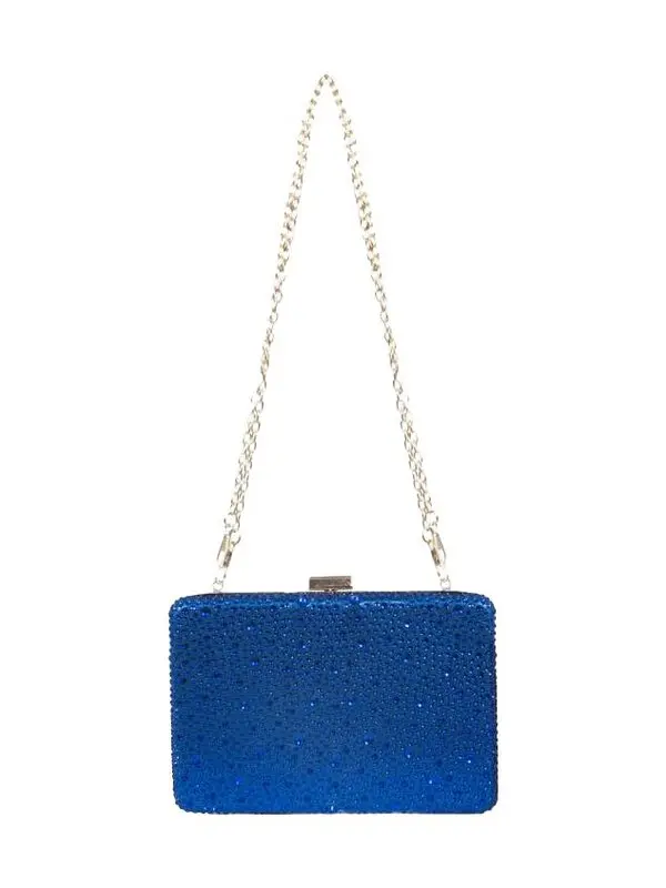 LAUREN LORRAINE Sam Crystal Clutch - Cobalt