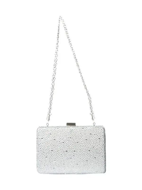 LAUREN LORRAINE Sam Crystal Clutch - Silver