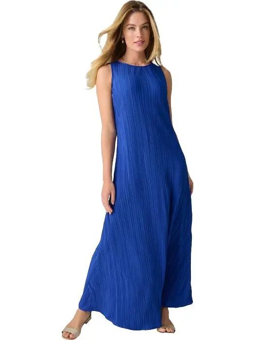JESSICA LONDON Sleeveless Plisse Maxi Dress - Dark Sapphire