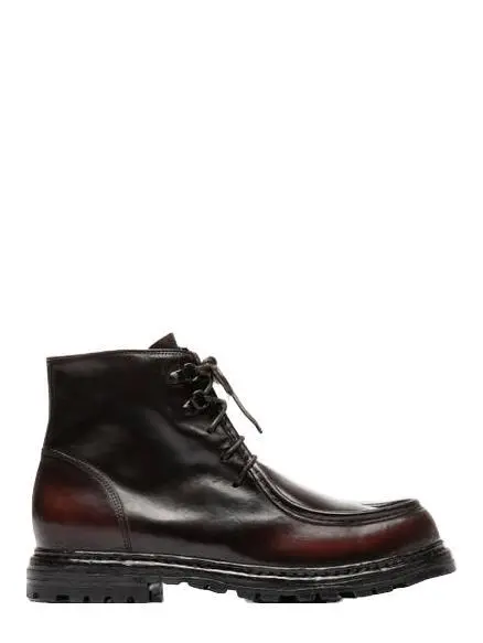 Officine Creative Volcov 010 Leather Lace-up Boots - Burgundy