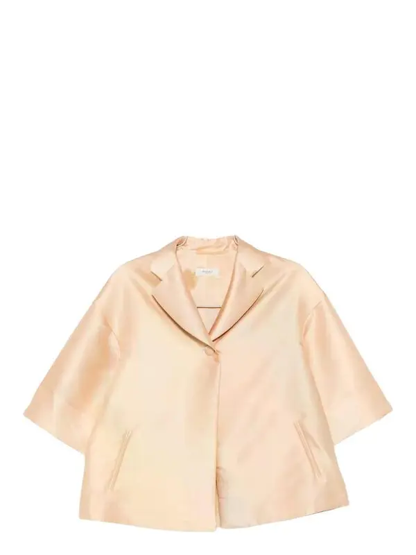 NINA 14.7 Satin-finish Cropped Jacket - Yellow