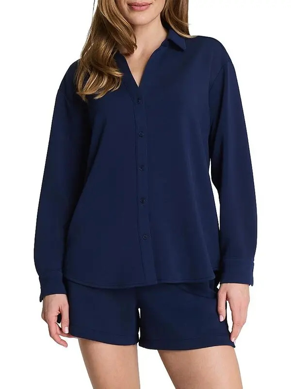 Spanx Airessentials Oversized Button Down Shirt - Timeless Navy