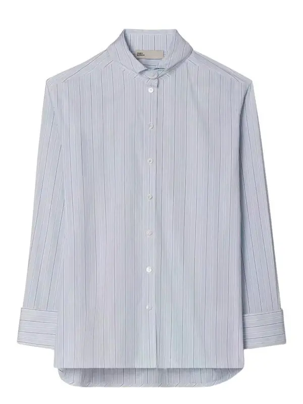 Tory Burch Striped Cotton Shirt - Blue