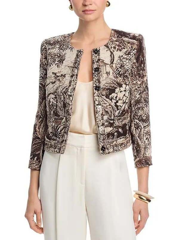 L'Agence Lian Collarless Jacket - Biscuitan