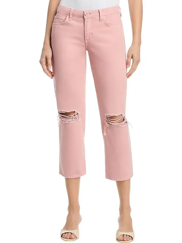 L'Agence Blaine Low Rise Cropped Stovepipe Jeans - Misty Rose