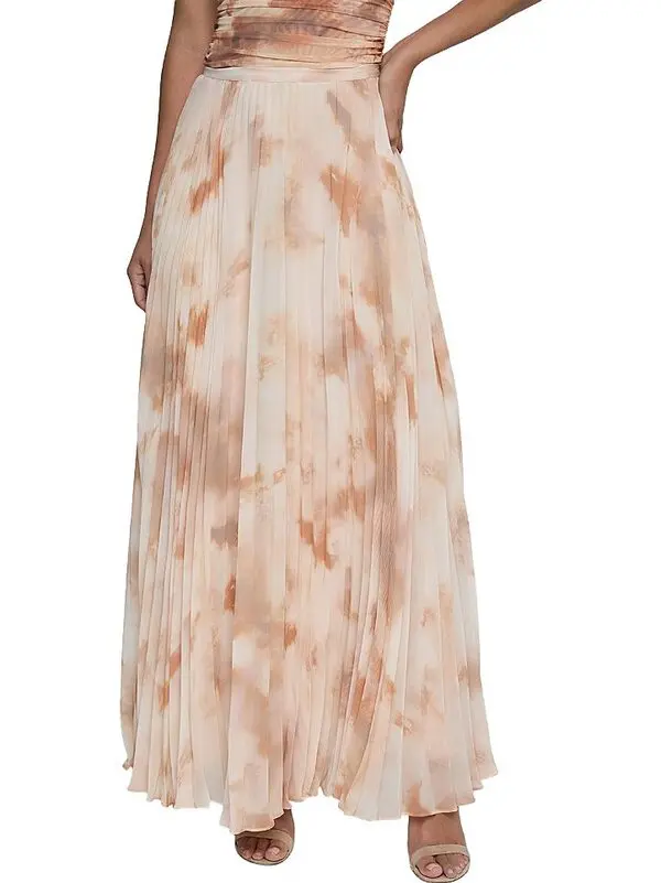 L'Agence Torin Pleated Maxi Skirt - Frappe Multi Tie Dye
