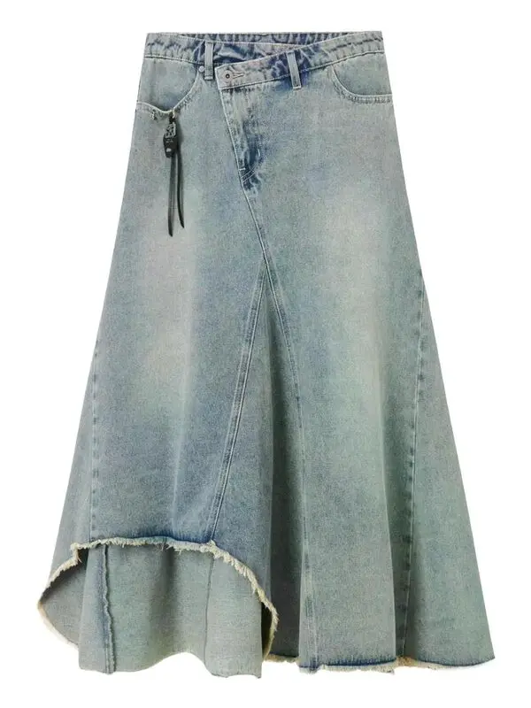 MUSIUM DIV. Frayed A-line Skirt - Blue
