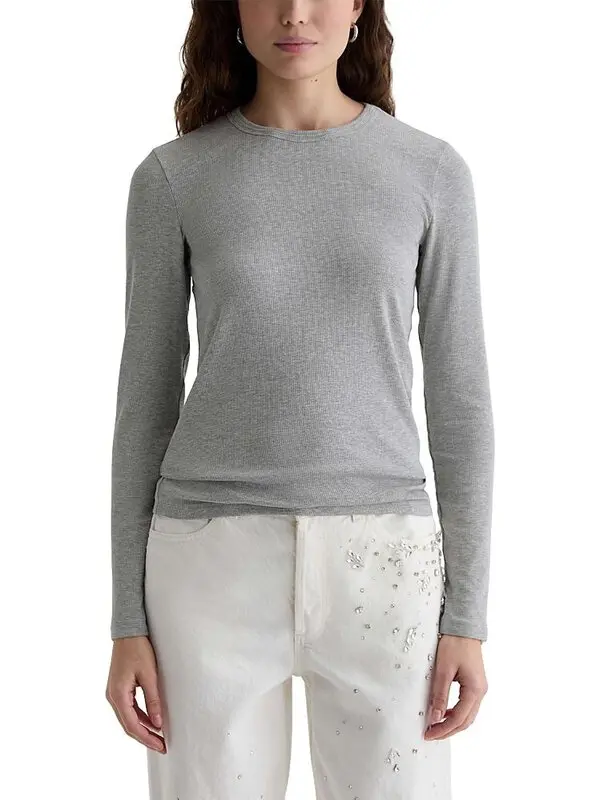 Ag Julia Long Sleeve Tee - Heather Gray