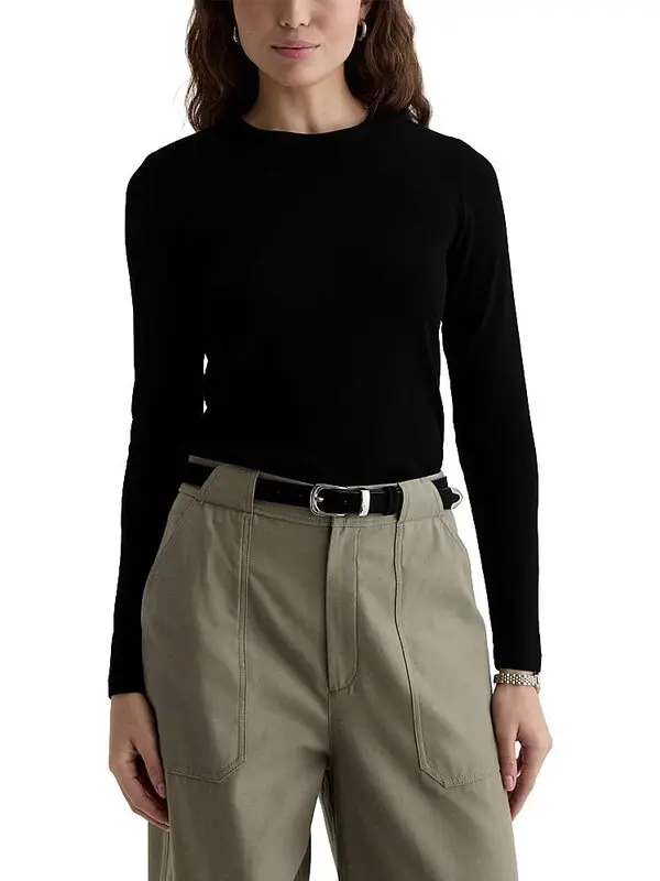 Ag Julia Long Sleeve Tee - Super Black