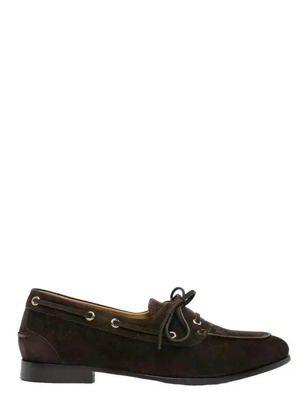 Bally Plume Lace-up Suede Loafers - Brown
