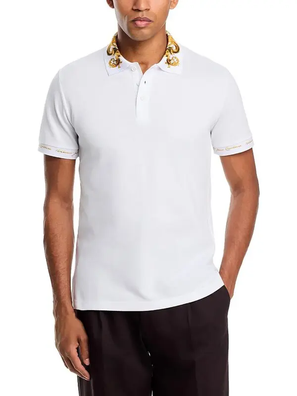 Versace Cotton Piquet Polo - White/gold