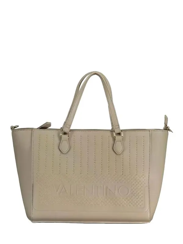 MARIO VALENTINO Logo-embossed Studded Tote Bag - Neutrals