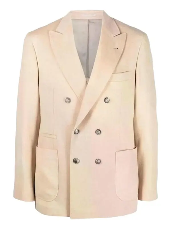 Brunello Cucinelli Double-breasted Peak-lapel Jacket - Neutrals