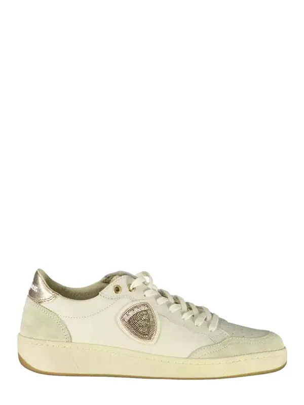 BLAUER. Crystal-embellished Perforated Sneakers - Neutrals