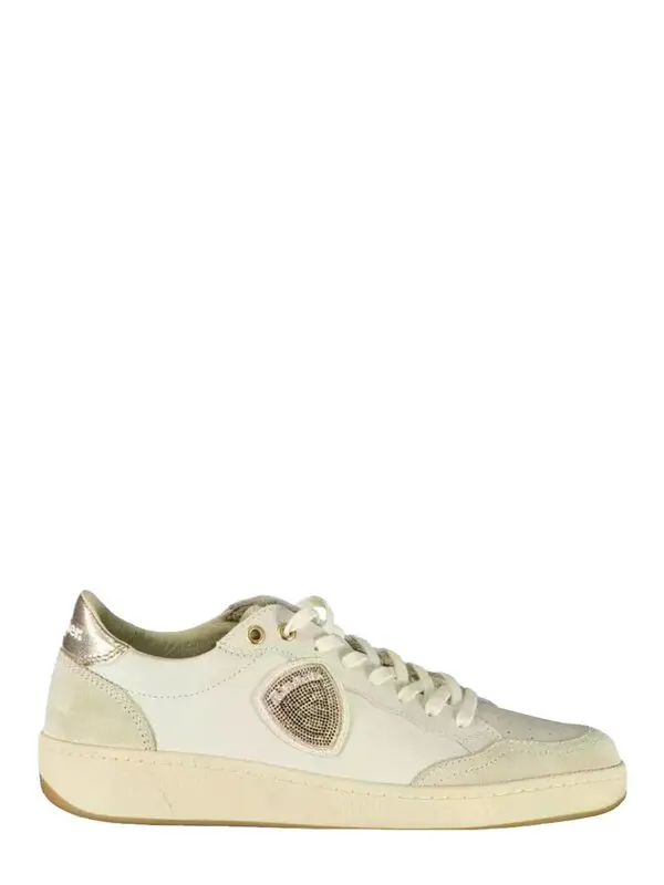 BLAUER. Crystal-embellished Perforated Sneakers - Neutrals