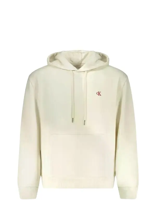 Calvin Klein Logo-embroidered Drawstring Hoodie - Neutrals