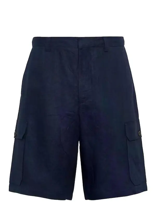 Prada Linen Cargo Shorts - Blue